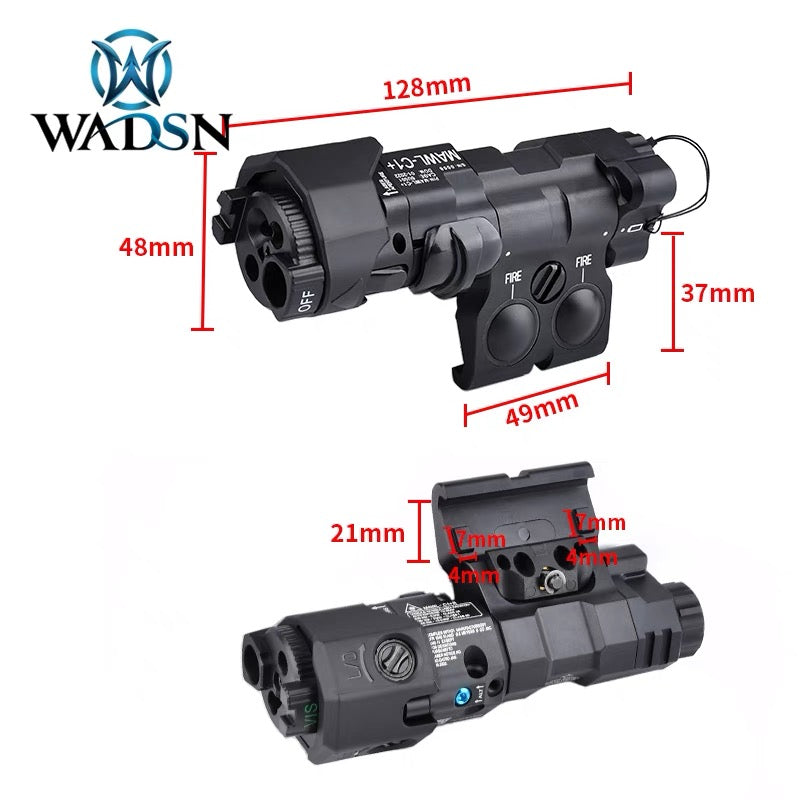 WADSN Metal MAWL C1 Visible Laser / IR Pointer light / White Light Module - BK | APEXTAC GEAR