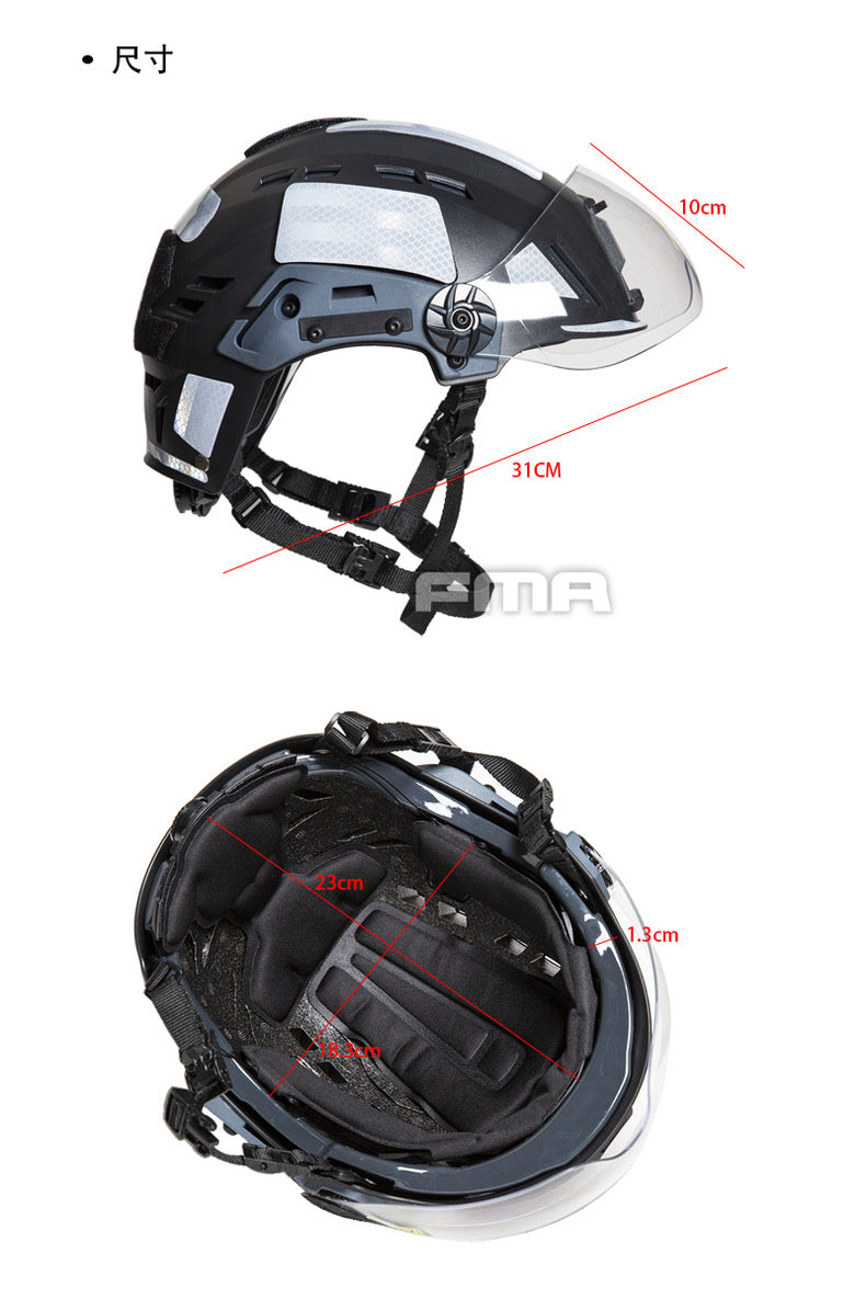 FMA EX SAR Helmet Recuse Training Outdoor Helmet with Visor - RED ...