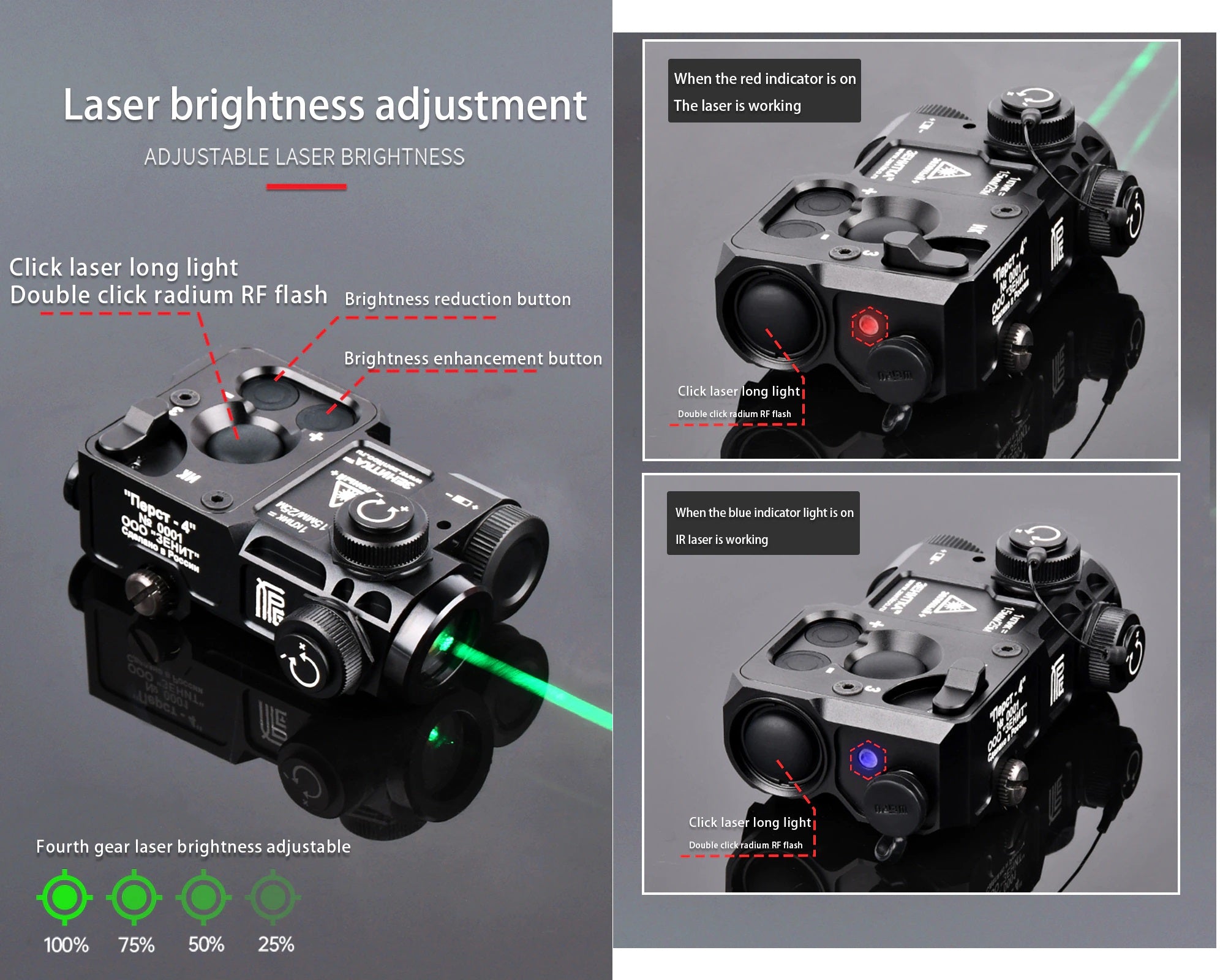 WADSN Perst-4 Combined Device Gen.3.0 (BLUE & IR Laser) (Aluminum ...