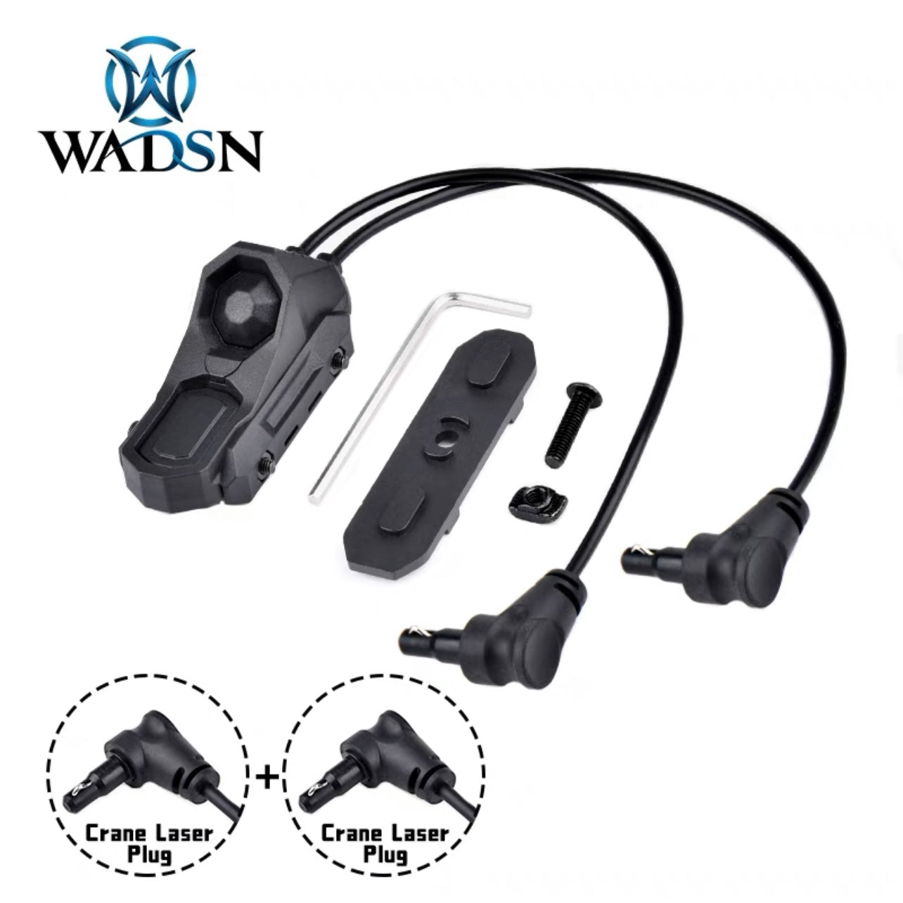 WADSN AXON M-Button Rail Mount DUAL Pressure Switch PEQ Laser Crane ...
