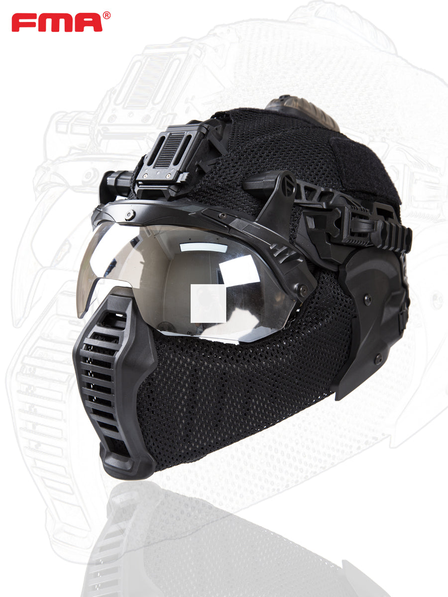 FMA EX Helmet All-Terrain Mandible Half Face Mask w/ Ear Face ...